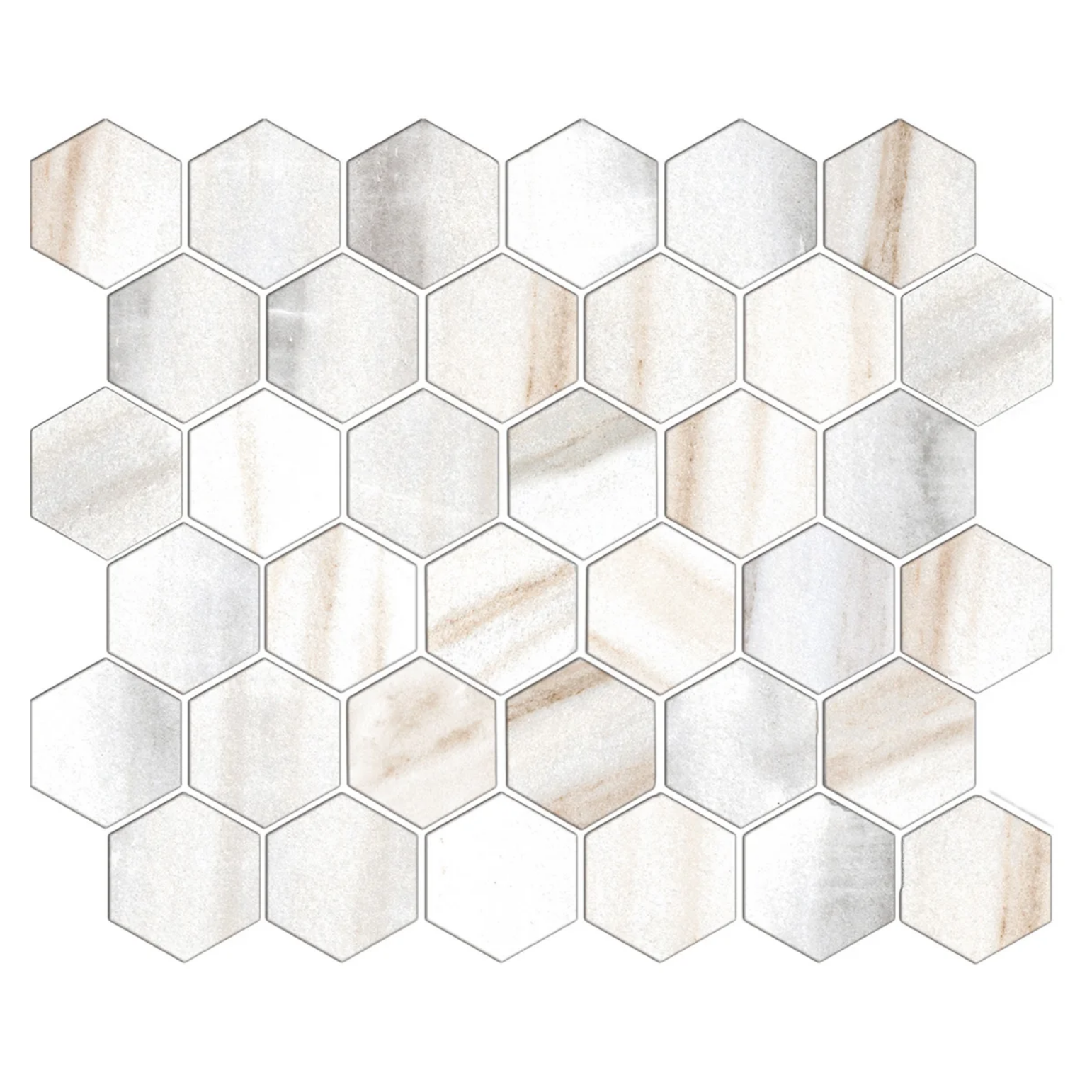 Venetian Gray 2″ Hexagon | 13x11 Inches | Classics | In Stock