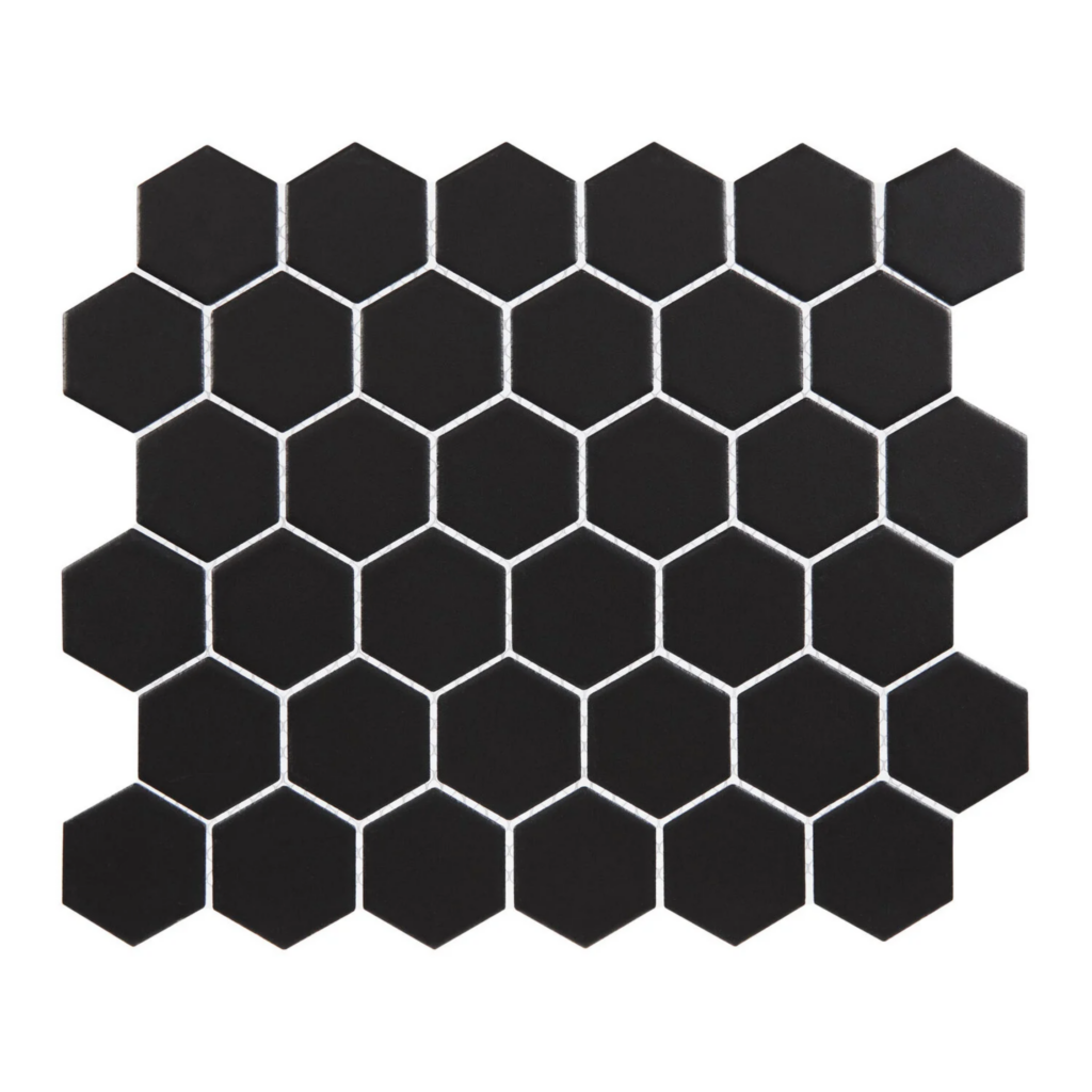 Charcoal 2″ Hexagon Matte | 11x13 Inches | Carrollton | In Stock